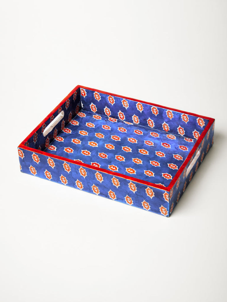 Leaf Large Tray Navy – Growing Space Interiors